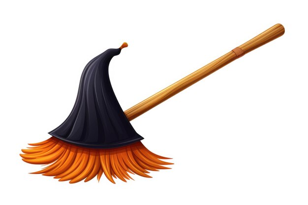 Premium Photo Witchs Broom Isolated On White Background