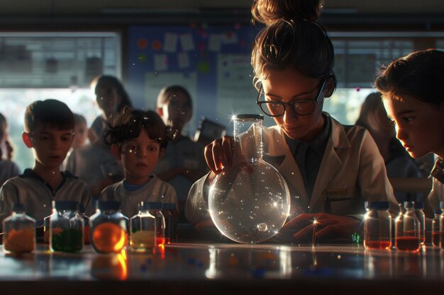 Premium Photo | Witness the spark of curiosity as a teacher leads ... Premium Photo | Witness the spark of curiosity as a teacher leads ...