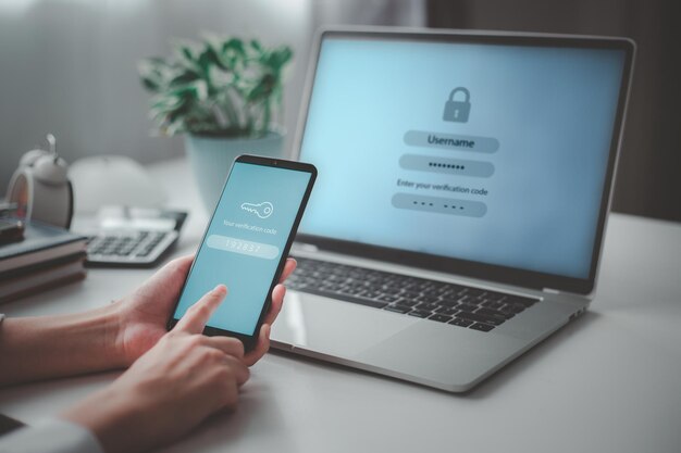 Premium Photo Woman Hand Enter A One Time Password For The Validation Process Mobile Otp