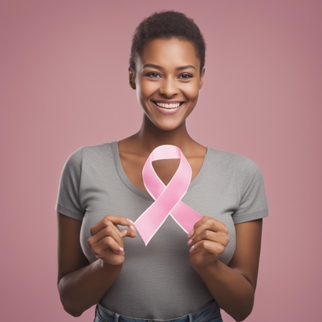 Premium Photo Woman Hand Holding Pink Ribbon Breast Cancer Awareness