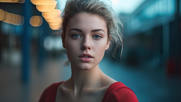 Premium Ai Image A Woman Looking At The Camera