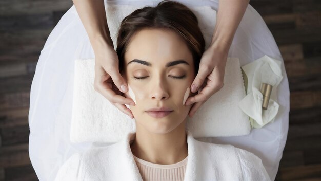 Premium Photo Woman Receiving A Massage On The Face