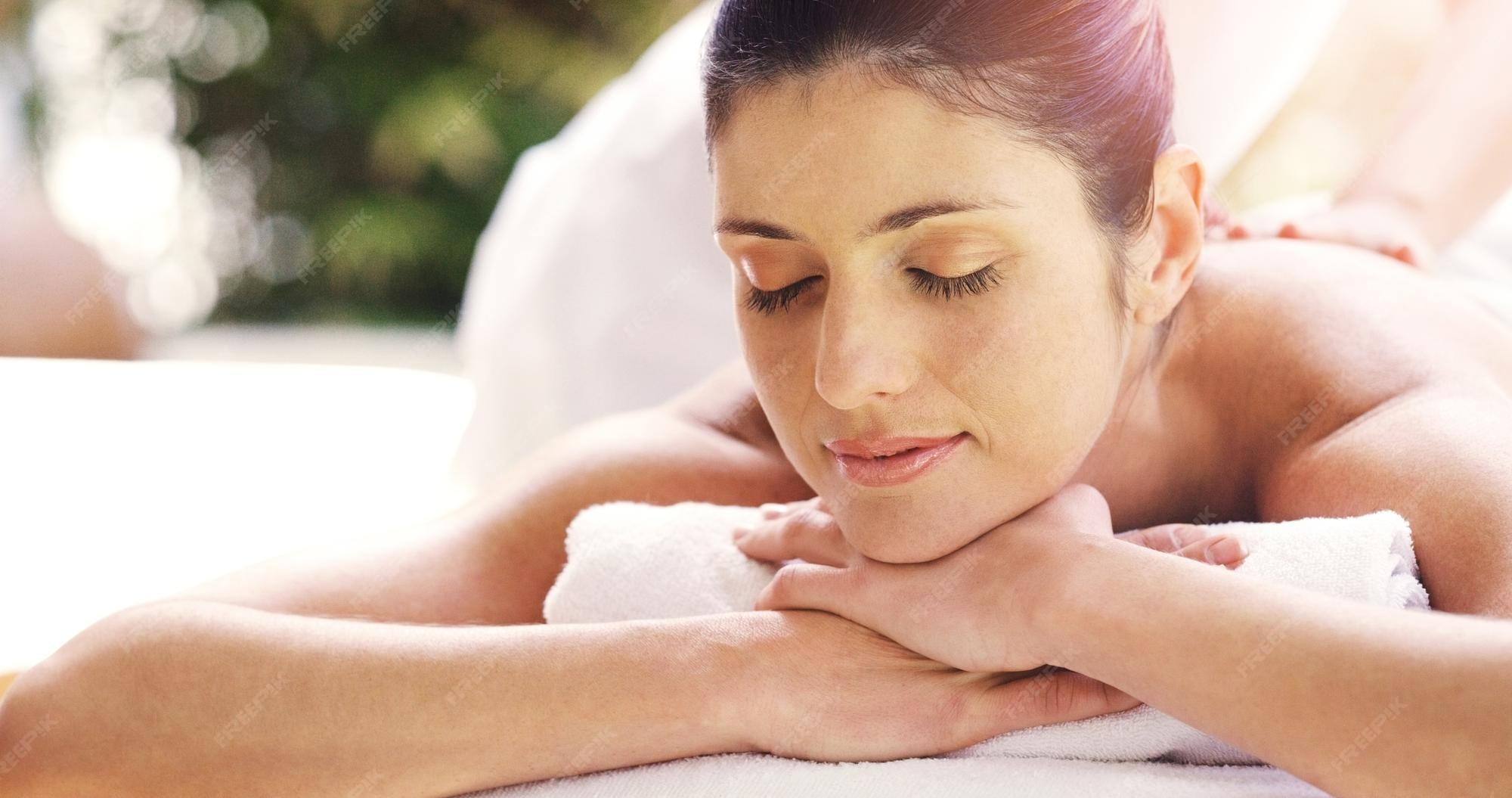 Premium Photo Woman Relax And Back Massage At Spa Sleeping For Healthy Wellness Skincare Or