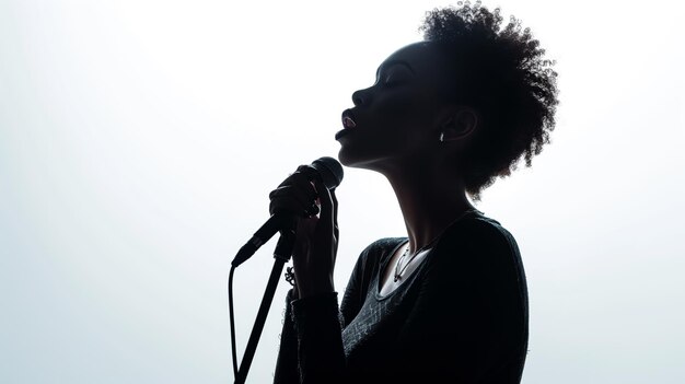 Premium Photo | Woman singing song silhouette Premium Photo | Woman singing song silhouette