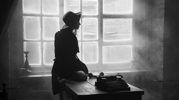 Premium Photo Woman Sitting On Table At Home