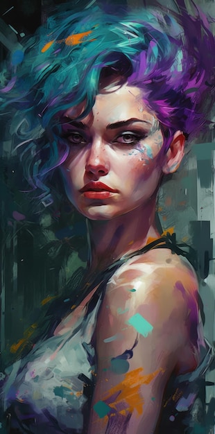 Premium AI Image | A woman stands in front of a background Premium AI Image | A woman stands in front of a background