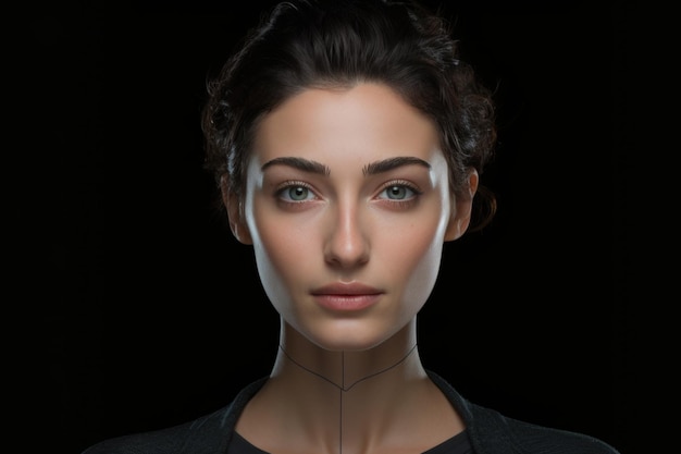 Premium AI Image | Woman transforming into virtual human using AI Premium AI Image | Woman transforming into virtual human using AI