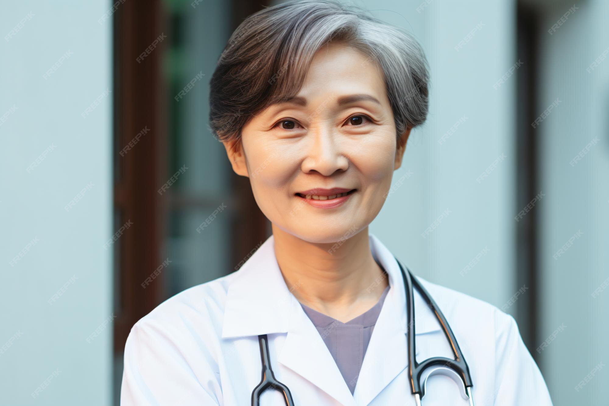 Premium Ai Image A Woman In A White Coat And A Stethoscope