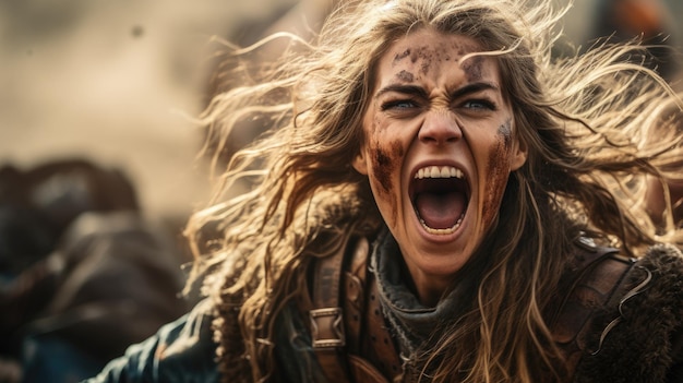 Premium Ai Image A Woman With Her Mouth Open