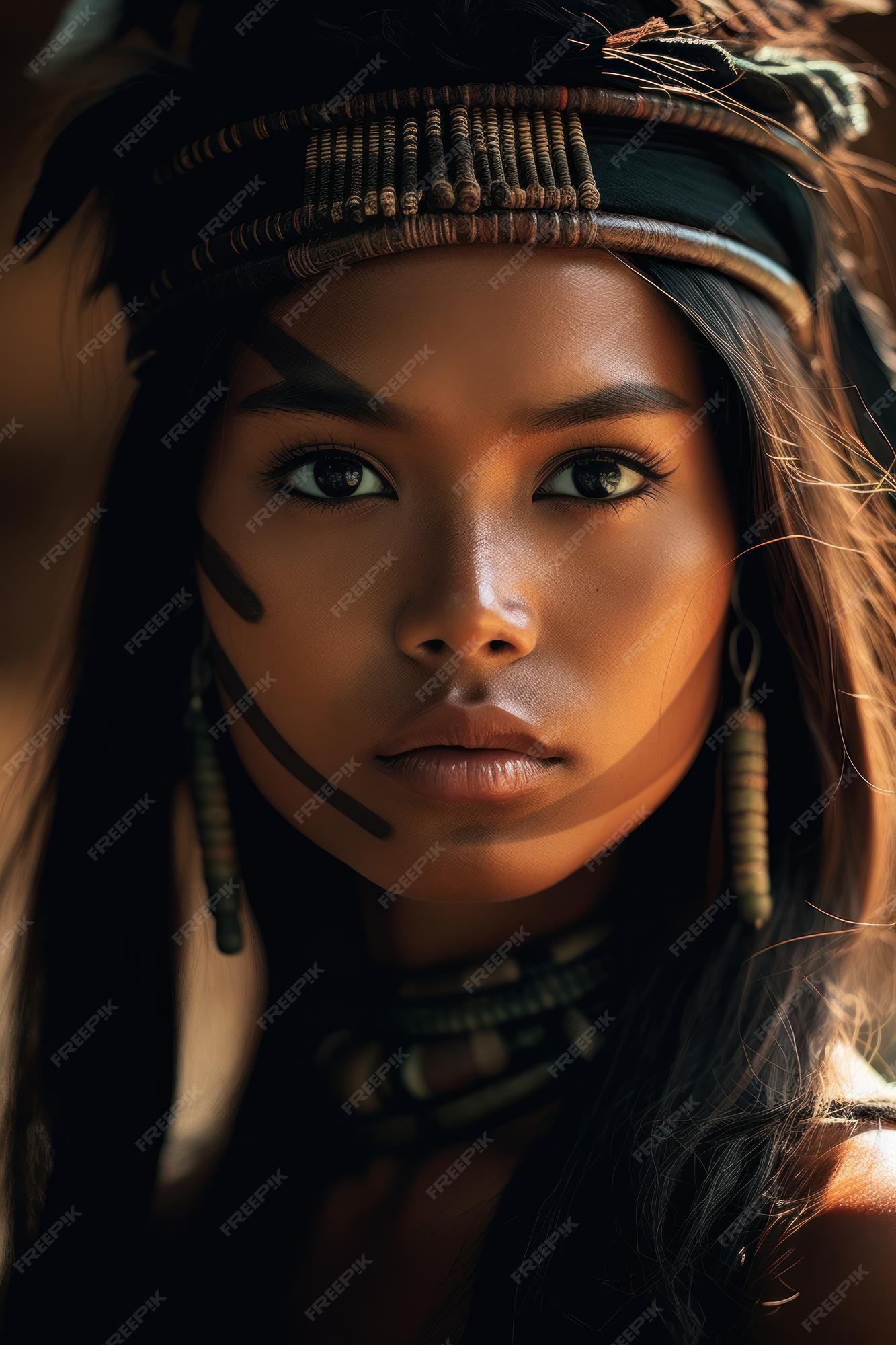Premium Photo | A woman with native american indian face paint Premium Photo | A woman with native american indian face paint