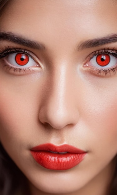 Premium Photo A Woman With Red Eyes And A Red Eye With Red Eyes