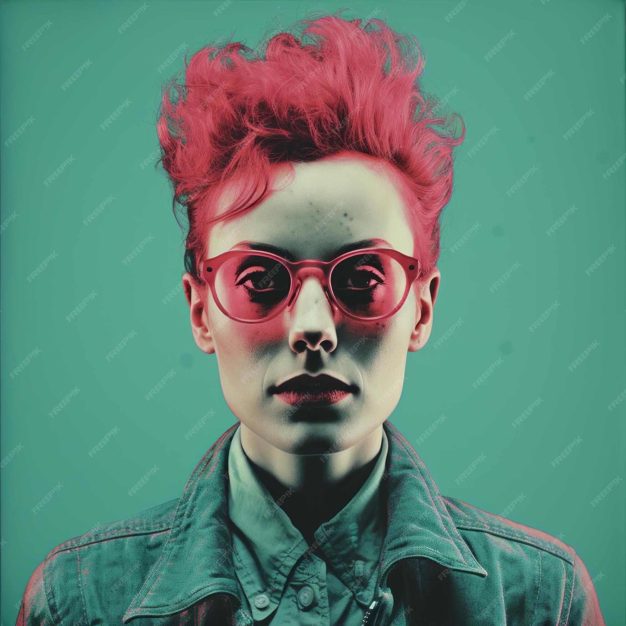 Premium Ai Image A Woman With Red Hair And Glasses