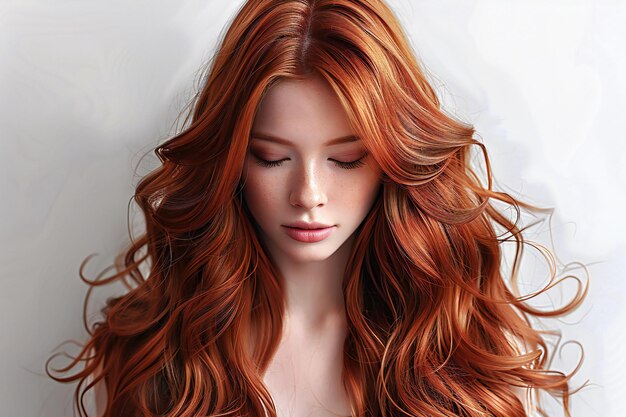 A Woman With Red Hair With The Word On It Premium Ai Generated Image