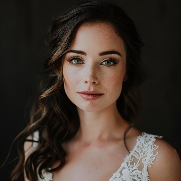 Premium Photo A Woman With A White Dress And A White Lace Top Is Posing For A Photo