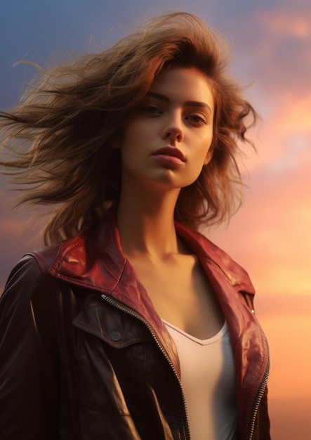 Premium Photo | A woman with wind blowing hair Premium Photo | A woman with wind blowing hair