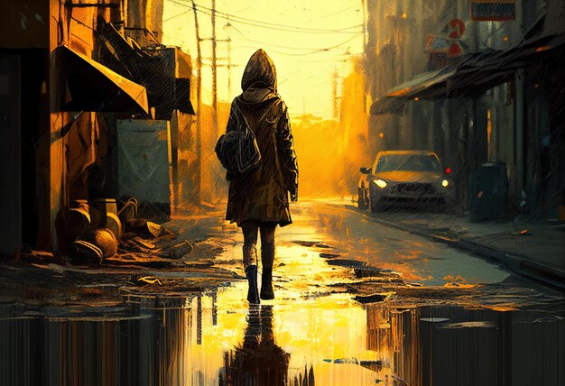 Premium AI Image | Women walk illustration AI generative Premium AI Image | Women walk illustration AI generative