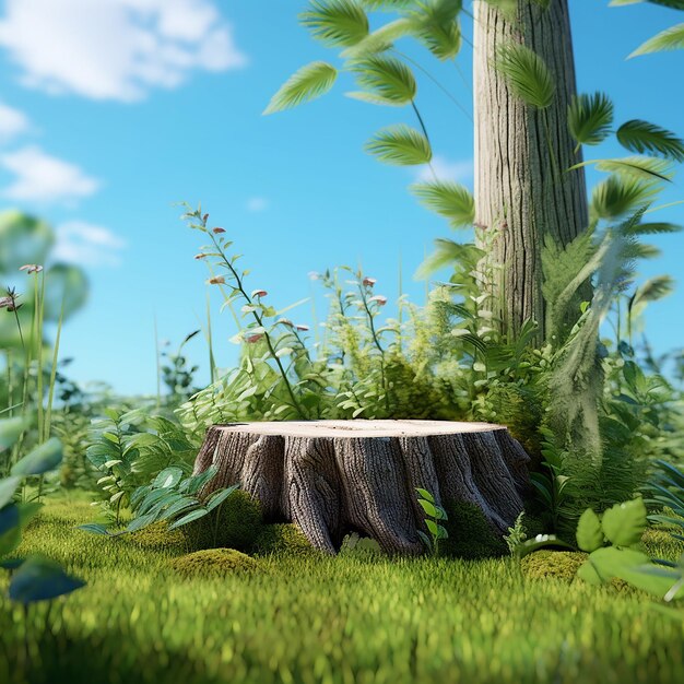 Premium AI Image | Wood Log Tree Trunk with Blue Sky in the Background Premium AI Image | Wood Log Tree Trunk with Blue Sky in the Background