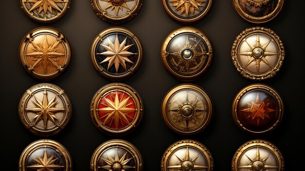 Wooden and gold buttons for ui game | Premium AI-generated image Wooden and gold buttons for ui game | Premium AI-generated image