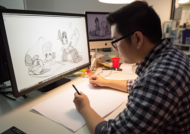 Premium Ai Image Working As Animator