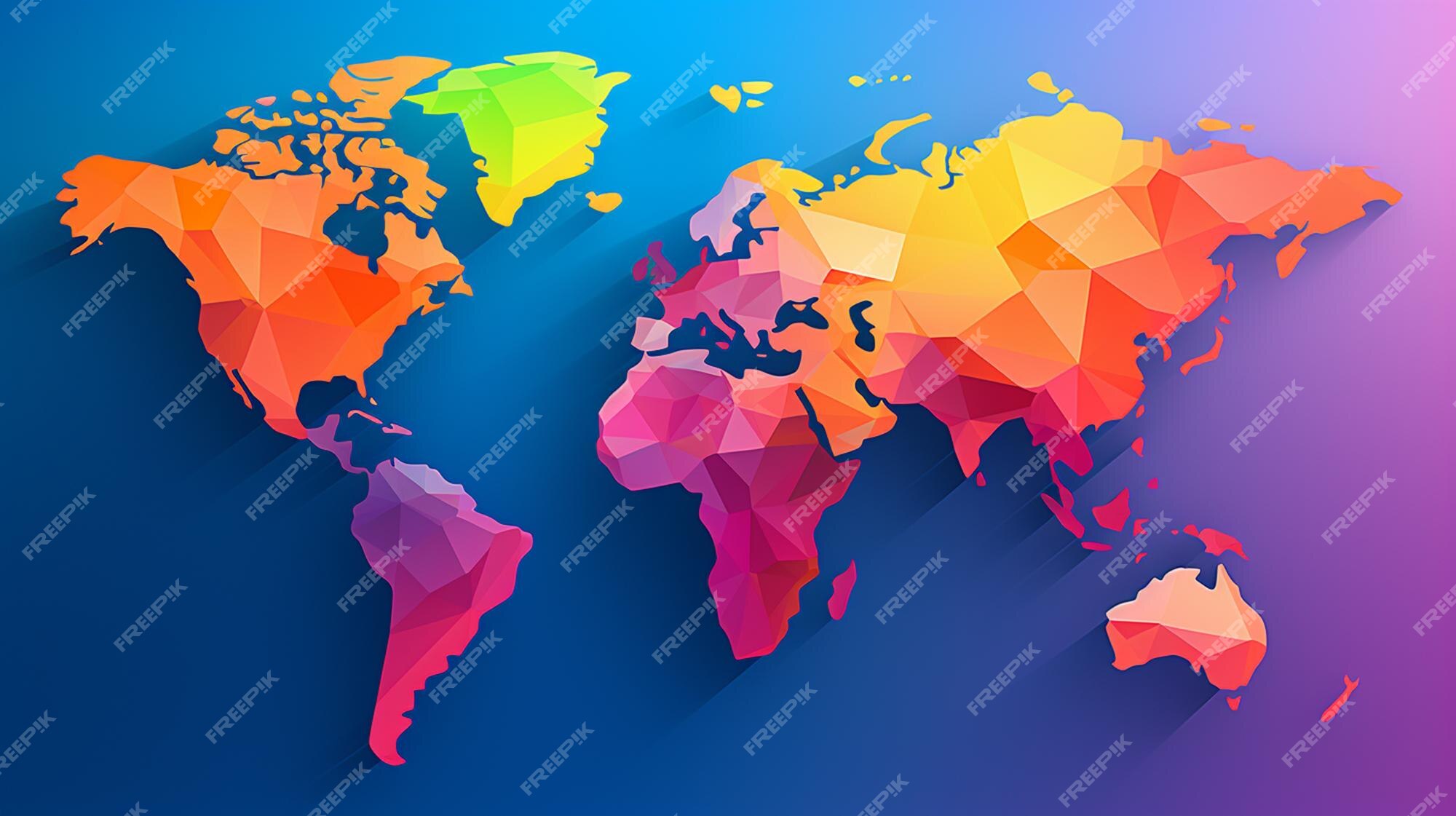 Premium Photo World Map For Powerpoint Slide Or Background Desktop
