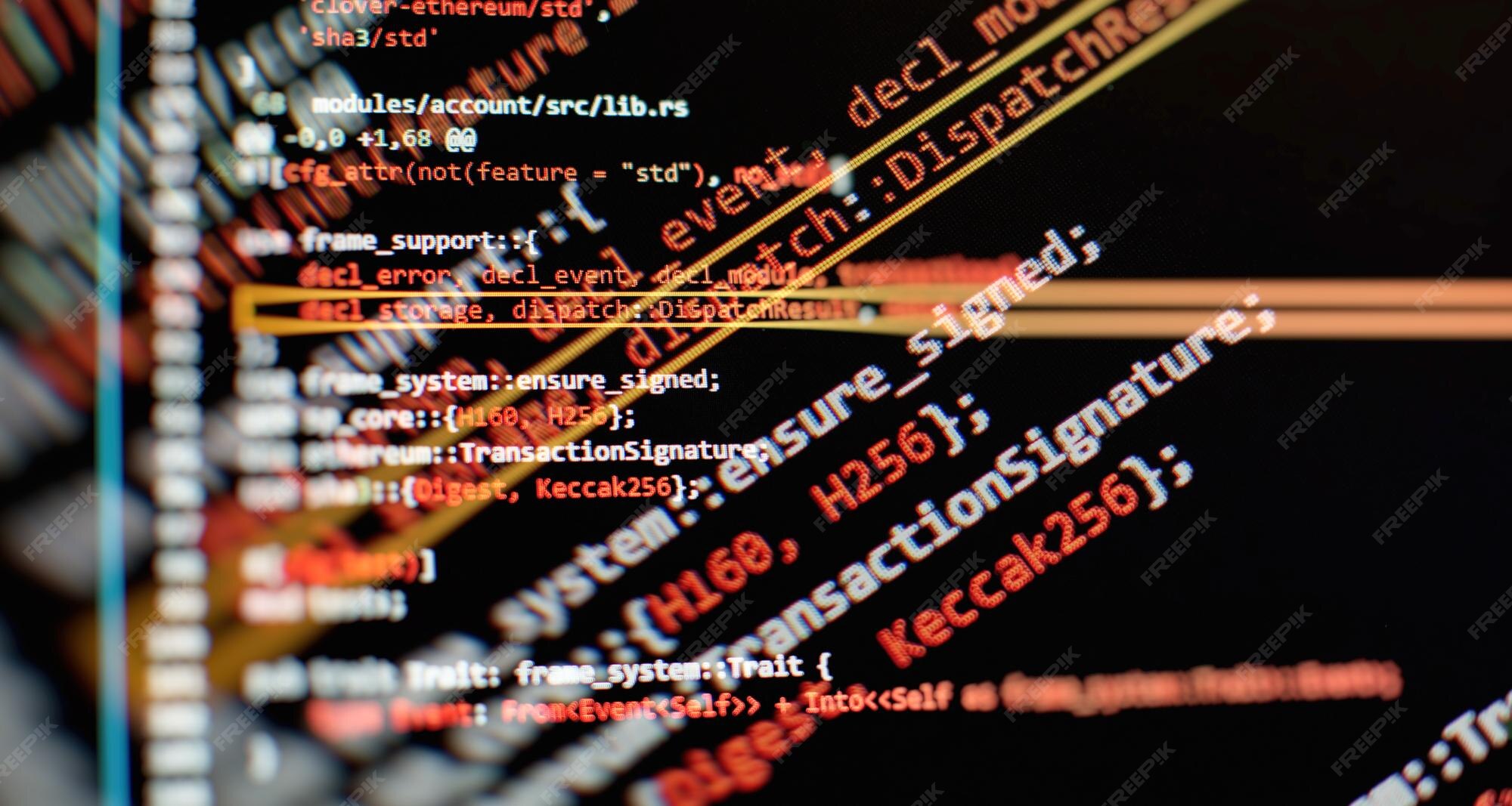 Premium Photo | Writing programming functions on laptop Big data and Internet of things trend ...