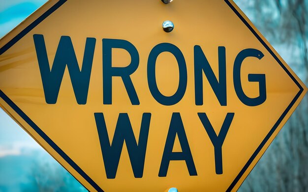 Premium AI Image | Wrong way sign board Premium AI Image | Wrong way sign board