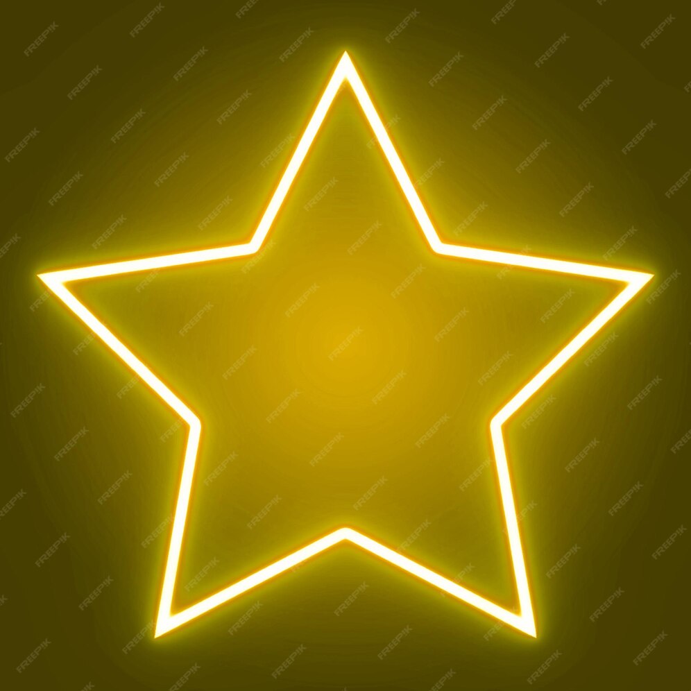 Premium Photo | Yellow star glow on a black background, neon light star ... Premium Photo | Yellow star glow on a black background, neon light star ...