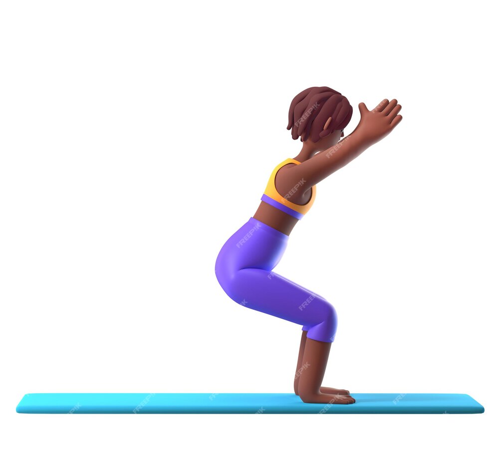 Premium Photo Yoga Darkskinned Girl In Standing Position On White