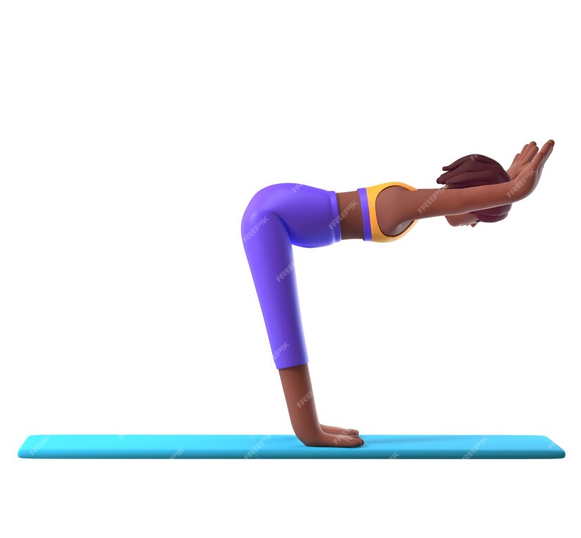 Premium Photo Yoga Darkskinned Girl In Standing Position On White