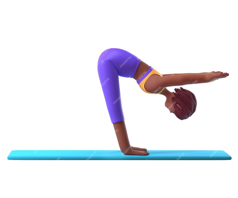 Premium Photo Yoga Darkskinned Girl In Standing Position On White