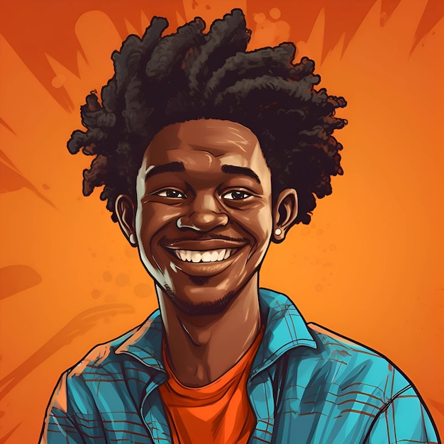 Premium AI Image | Young african american man with afro hairstyle ... Premium AI Image | Young african american man with afro hairstyle ...