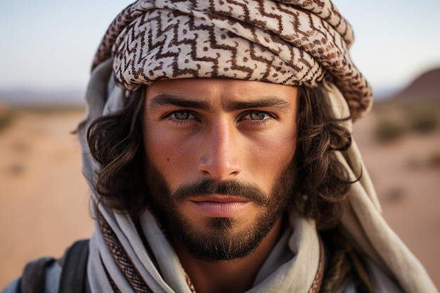 Premium Ai Image Young Arab Man In National Clothes And Turban Muslim Man Saudi African