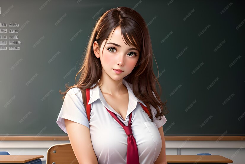 Premium Ai Image Young Attractive College Girl In Classroom With