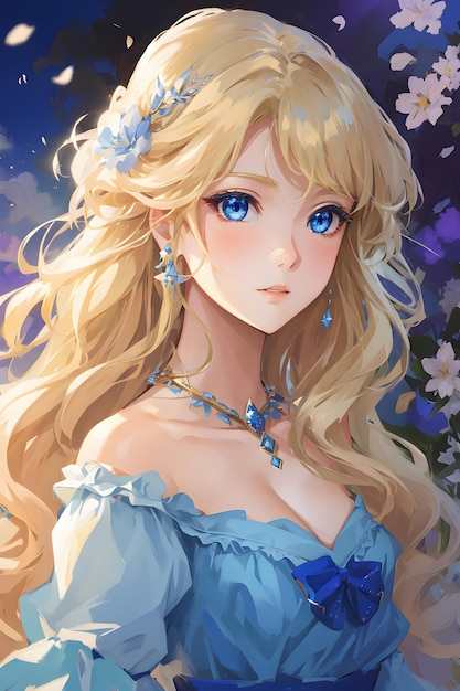 若い美しい王女アニメ 王女アニメの女の子 かわいい王女アニメ アニメの女の子 Ai 生成 プレミアム写真
