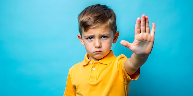 Young Boy Making Stop Gesture ideal for discussions on boundaries ... Young Boy Making Stop Gesture ideal for discussions on boundaries ...