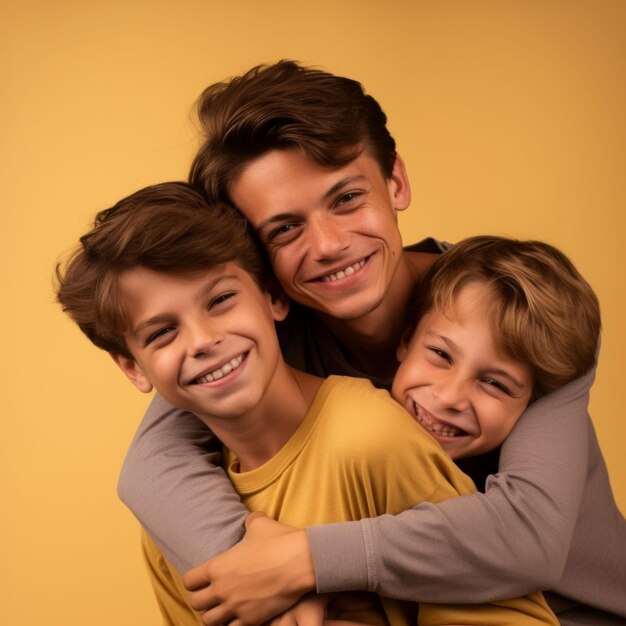 Premium Photo | Young Boys Hugging in Heartwarming Moment Premium Photo | Young Boys Hugging in Heartwarming Moment