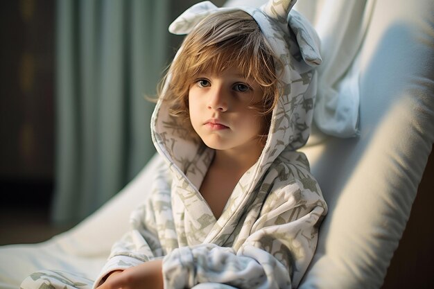 Premium AI Image | Young Child in Bathrobe Generative Ai Premium AI Image | Young Child in Bathrobe Generative Ai