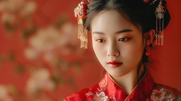 Premium Photo | Young Chinese woman in traditional Chinese dress AI ... Premium Photo | Young Chinese woman in traditional Chinese dress AI ...