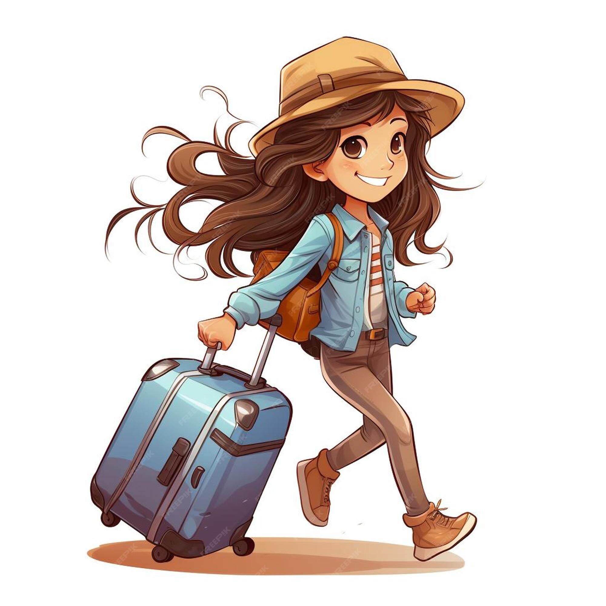 Premium Photo | Young girl travelling isolated on the white Premium Photo | Young girl travelling isolated on the white