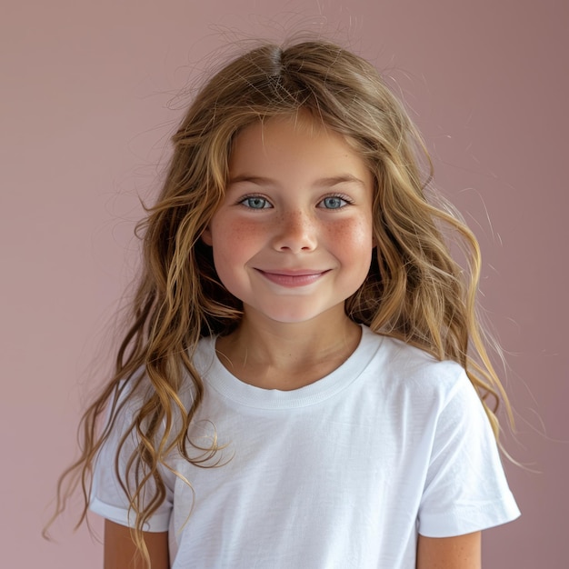 Premium Photo Young Girl Wearing White Tshirt Isolated Background