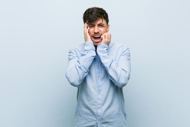 Premium Photo Young Hispanic Business Man Whining And Crying