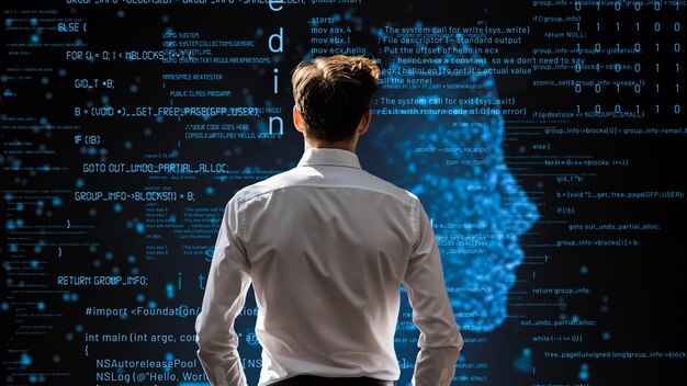 Premium Photo | Young male programmer engaged in ai engineering lisp Premium Photo | Young male programmer engaged in ai engineering lisp