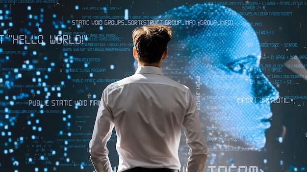 Premium Photo | Young male programmer engaged in ai engineering lisp Premium Photo | Young male programmer engaged in ai engineering lisp