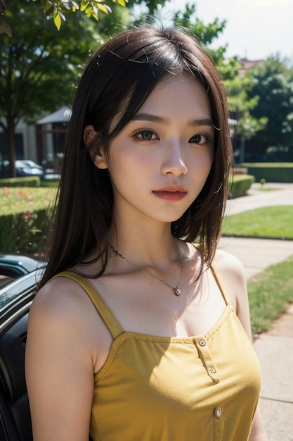 Premium Ai Image Young Pretty Oriental Asian Girl Smiling And Taking