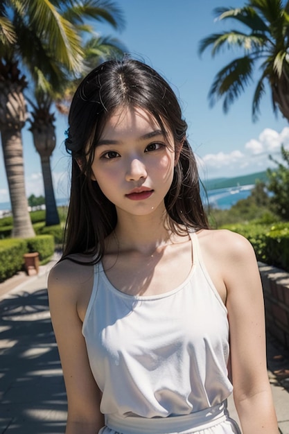 Premium Ai Image Young Pretty Oriental Asian Girl Smiling And Taking