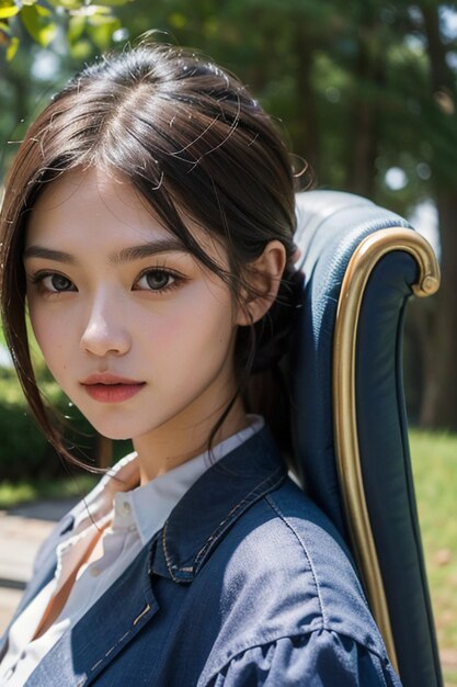 Premium Ai Image Young Pretty Oriental Asian Girl Smiling And Taking