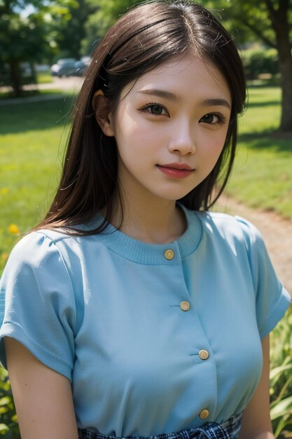 Premium Ai Image Young Pretty Oriental Asian Girl Smiling And Taking