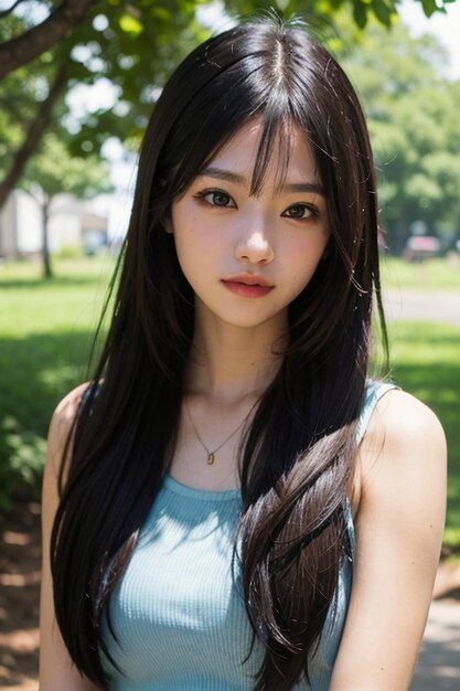 Premium Ai Image Young Pretty Oriental Asian Girl Smiling And Taking