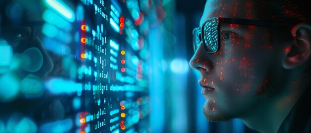 Premium Photo | The young software programmer is working on his ...