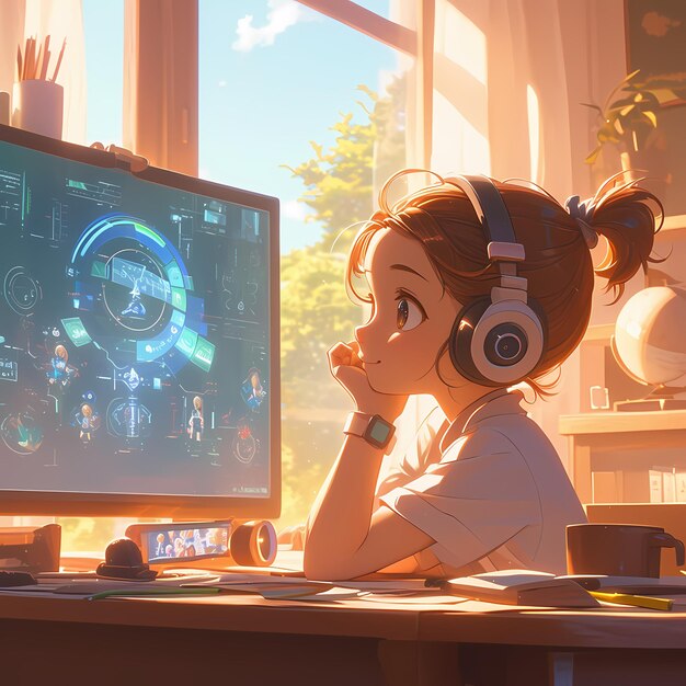 Premium Photo | Young Student Engages with Futuristic AI Tutor Premium Photo | Young Student Engages with Futuristic AI Tutor